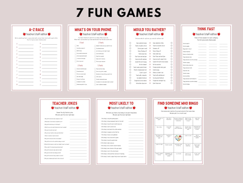 Teacher Staff Games, Games for Teacher Staff Meetings, Teacher Back to ...