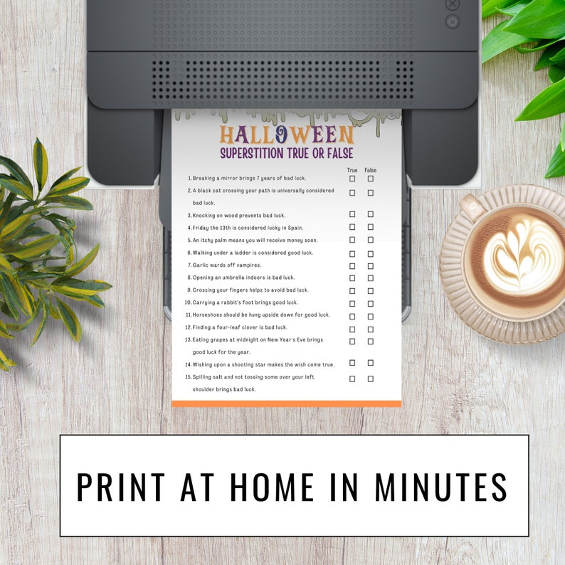 Superstition Trivia Game Printable, Halloween Office Games, Halloween ...
