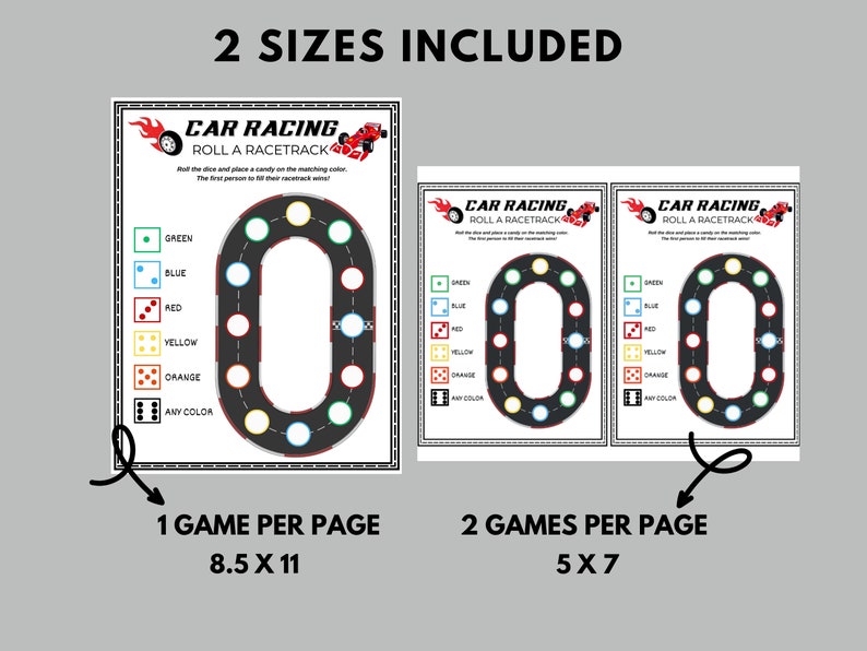 Roll A Racetrack, Car Racing Kids Activity, Motorsports Party Game ...