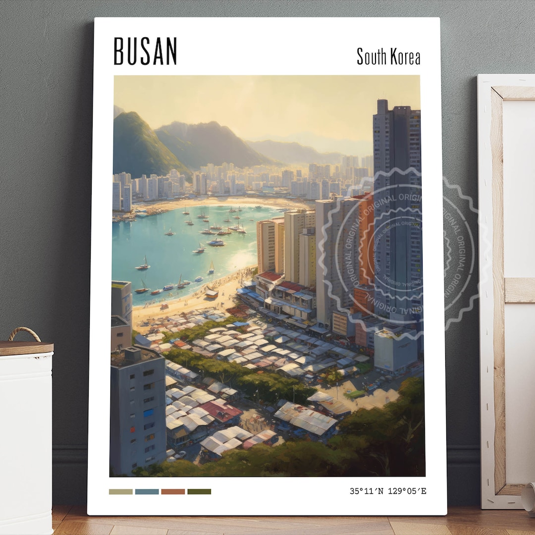 Toile, affiche de Busan, art mural, affiche de la ville, impression de ...
