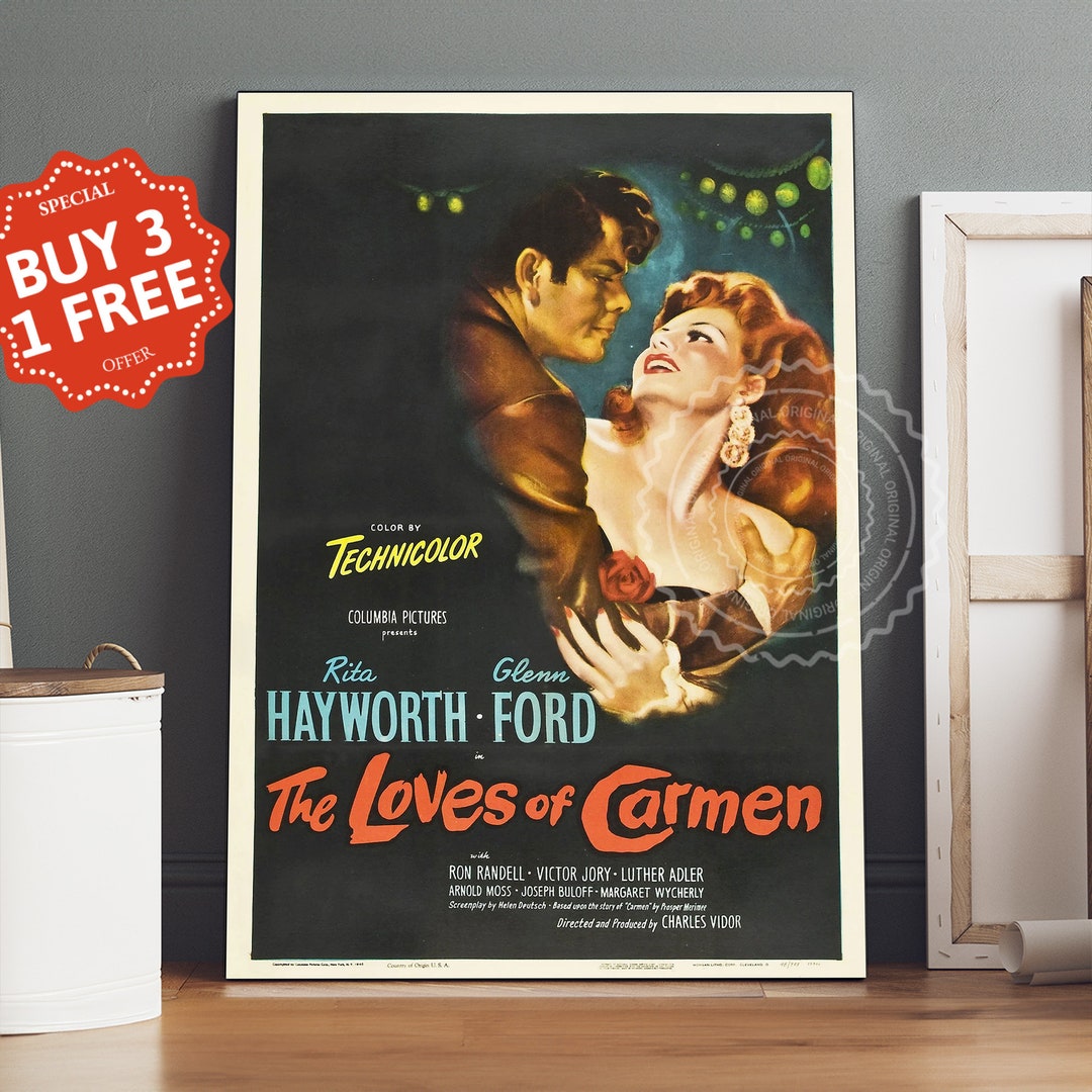 The Loves of Carmen Movie Poster Canvas, Retro Vintage Movie Poster ...