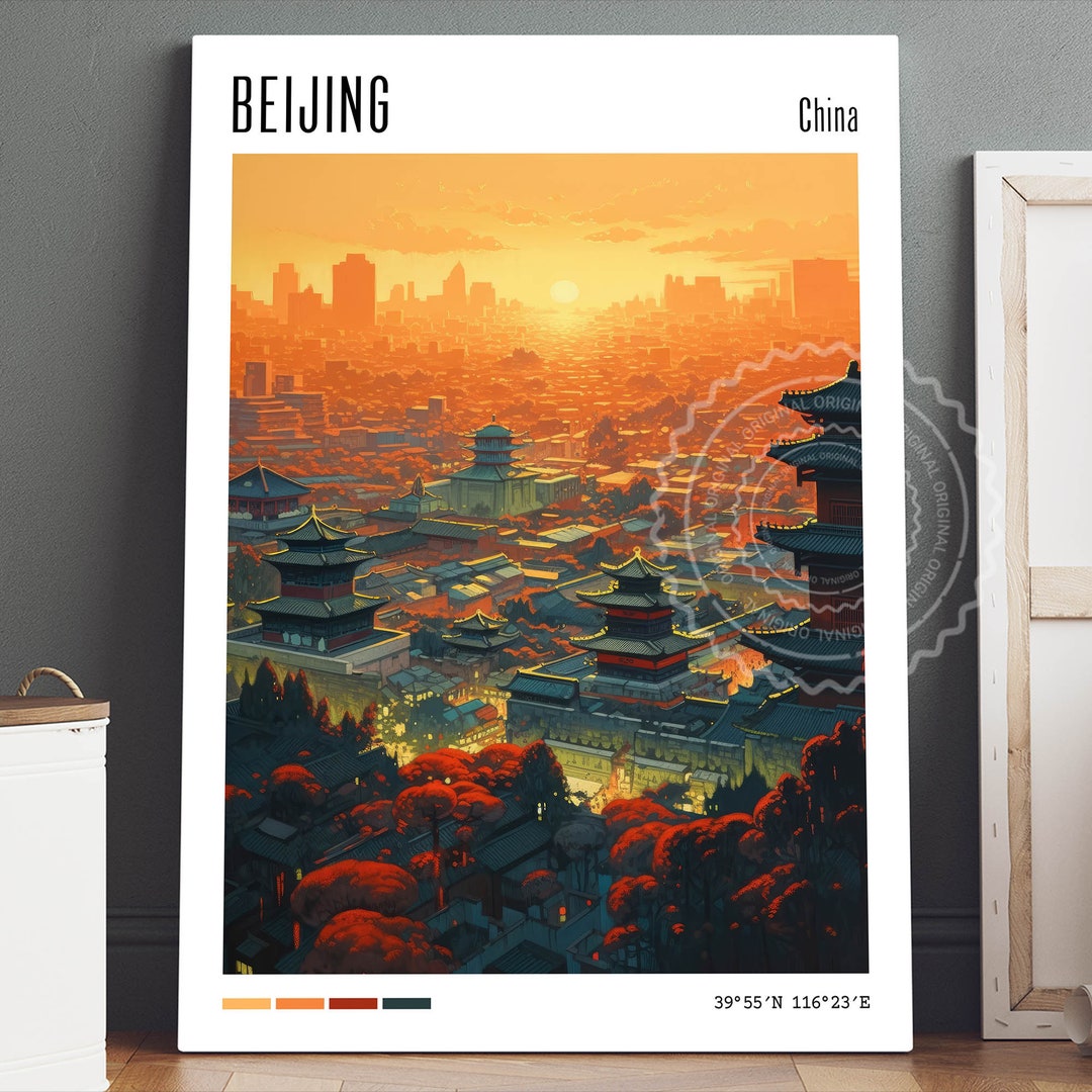 Beijing Poster Canvas Wall Art, City Poster, City Print, Travel Poster ...