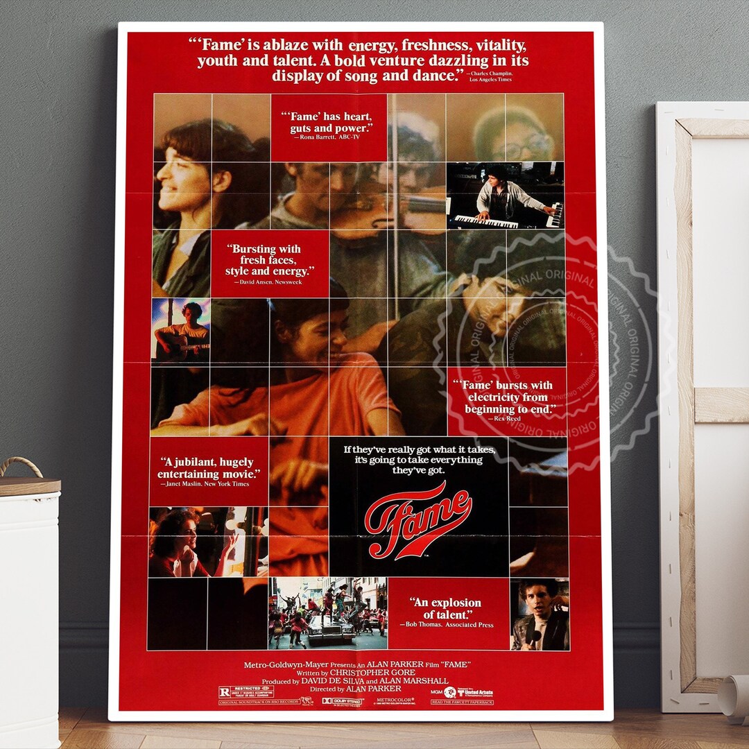 Fame Poster Canvas, Retro Vintage Movie Poster, Canvas Wall Art, Movie ...