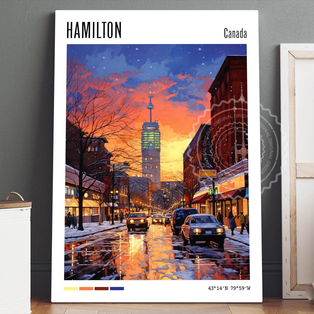 Hamilton Poster Canvas Wall Art, City Poster, City Print, Travel Poster ...