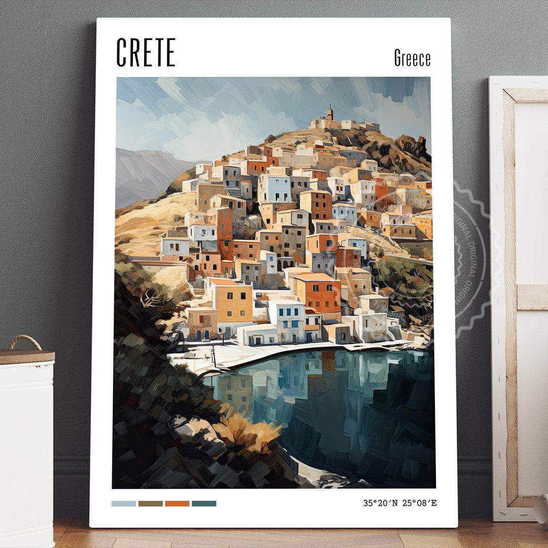 Crete Poster Canvas Wall Art, City Poster, City Print, Travel Poster ...