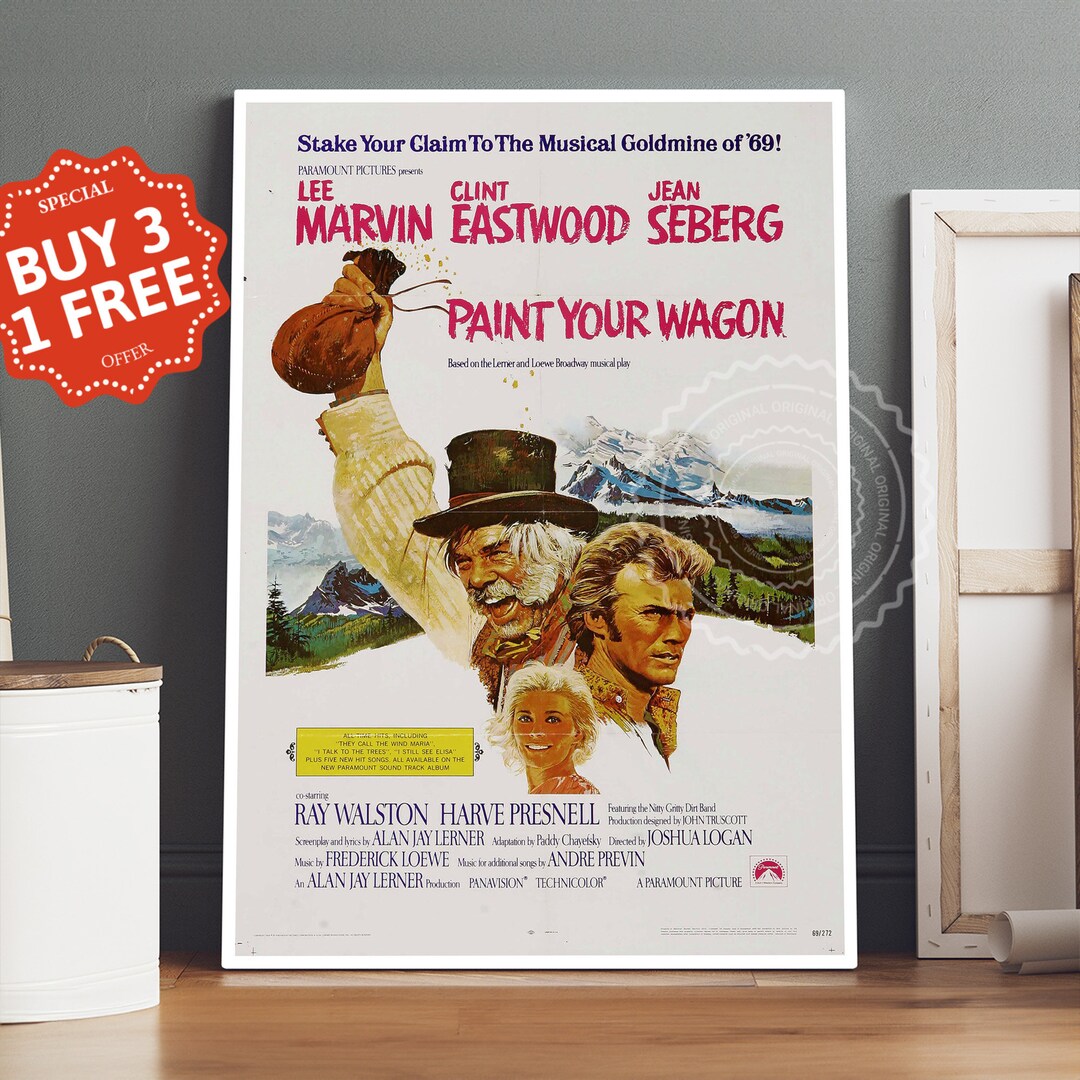 Paint Your Wagon Movie Poster Canvas, Retro Vintage Movie Poster ...