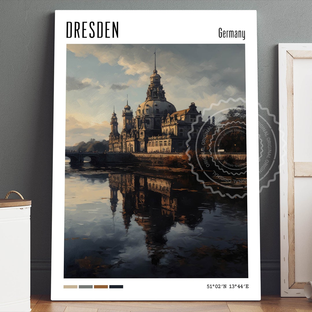 Dresden Poster Canvas Wall Art, City Poster, City Print, Travel Poster ...