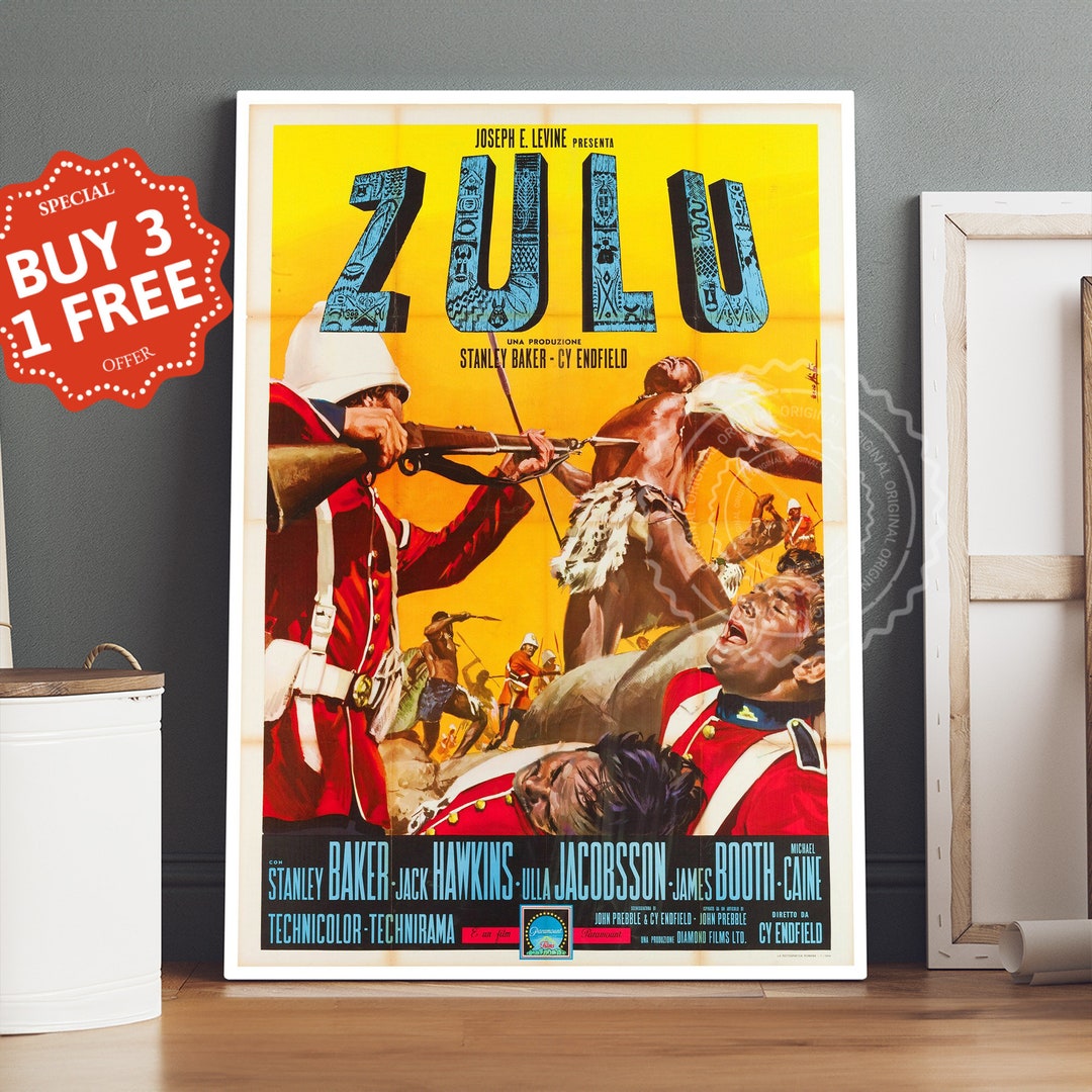 Zulu Movie Poster Canvas, Retro Vintage Movie Poster, Canvas Wall Art ...