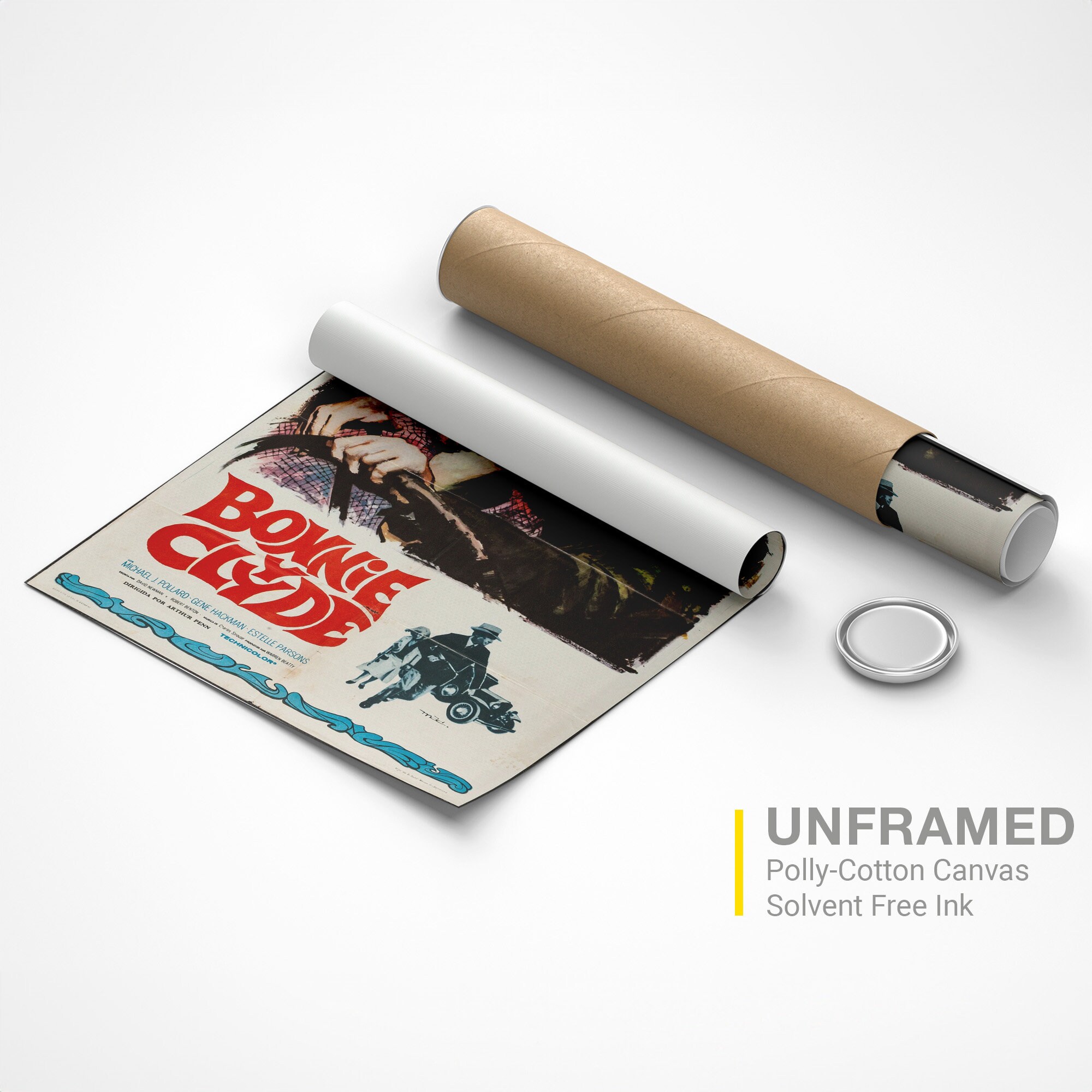 Bonnie and Clyde Movie Poster Canvas, Retro Vintage Movie Poster ...