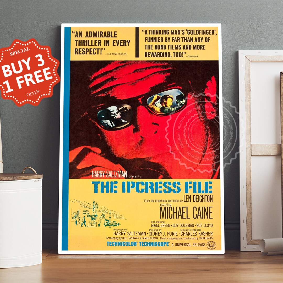 The Ipcress File Movie Poster Canvas, Retro Vintage Movie Poster ...