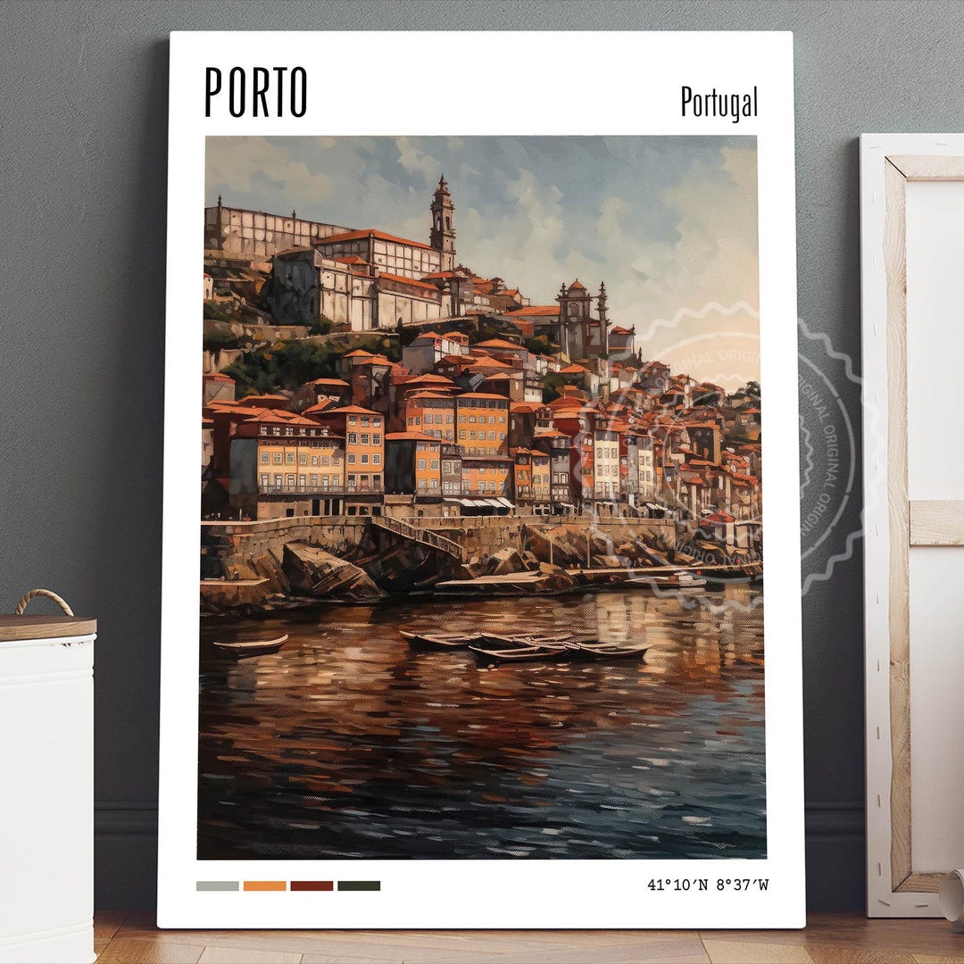 Porto Poster Canvas Wall Art, City Poster, City Print, Travel Poster ...