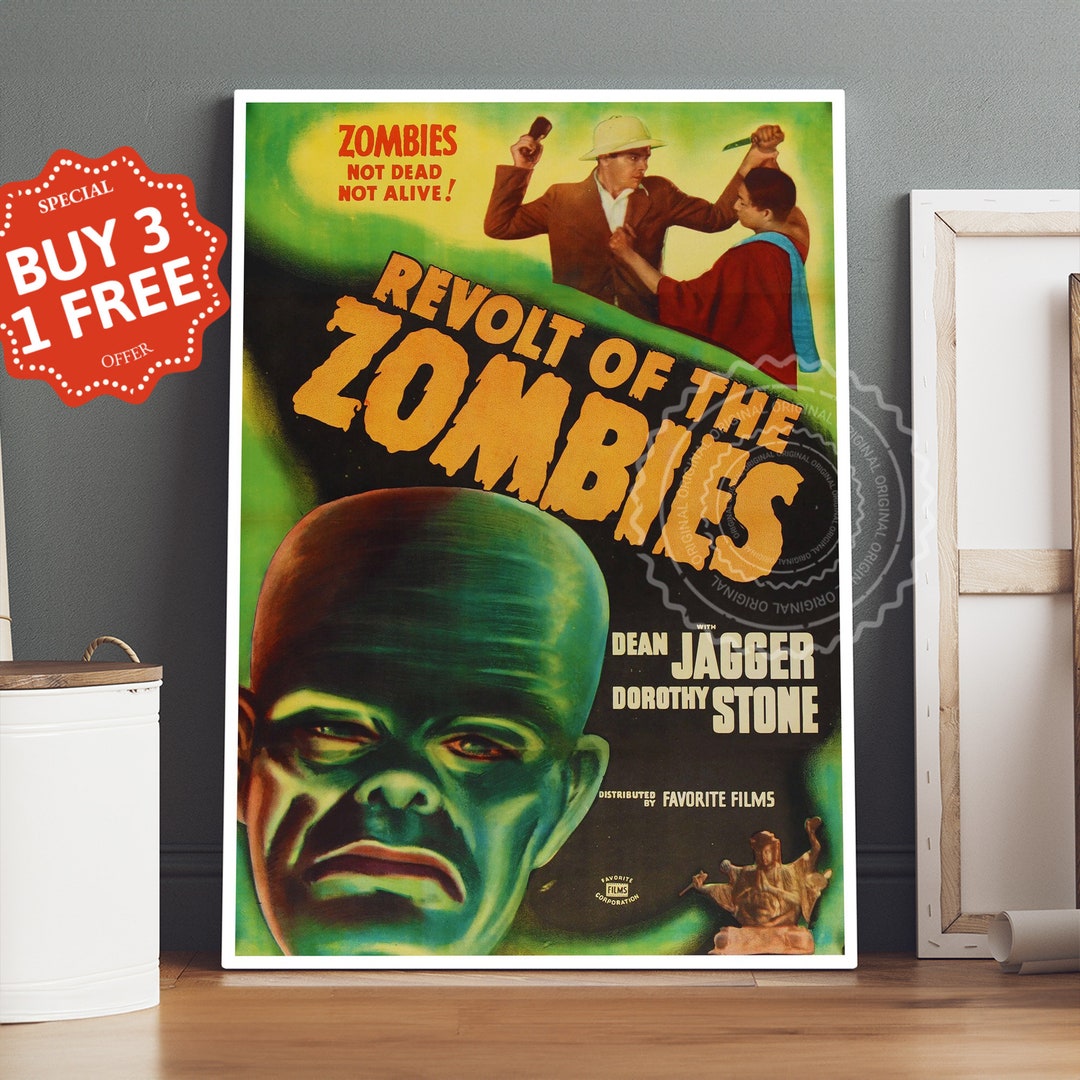 Revolt of the Zombies Movie Poster Canvas, Retro Vintage Movie Poster ...