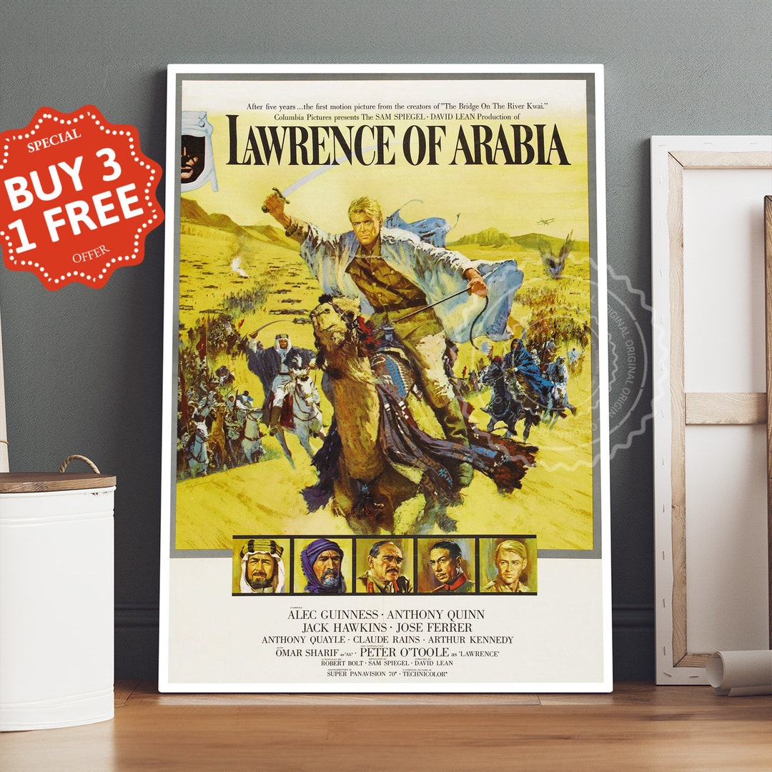 Lawrence of Arabia Movie Poster Canvas, Retro Vintage Movie Poster ...