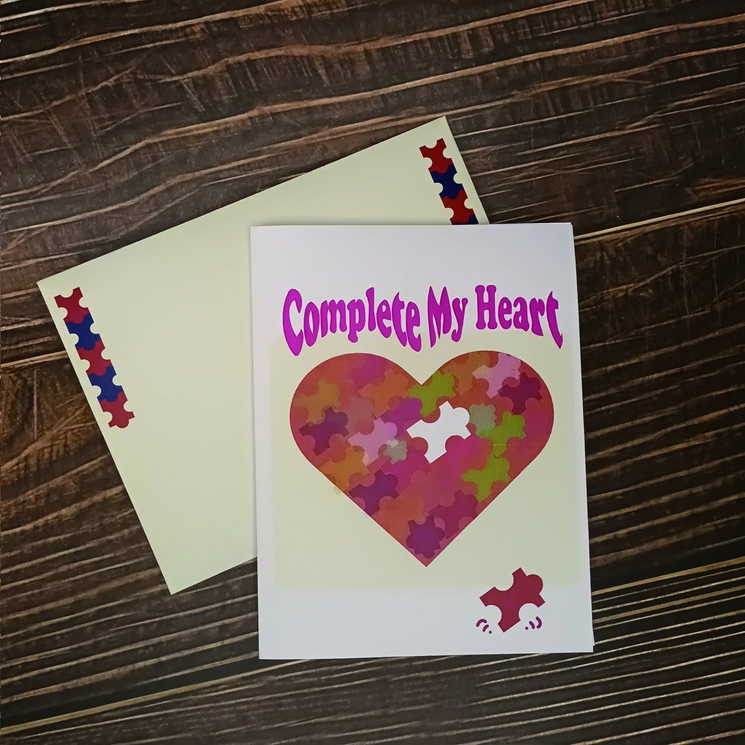 Printable Card you Complete My Heart Instant Download PDF Template - Etsy