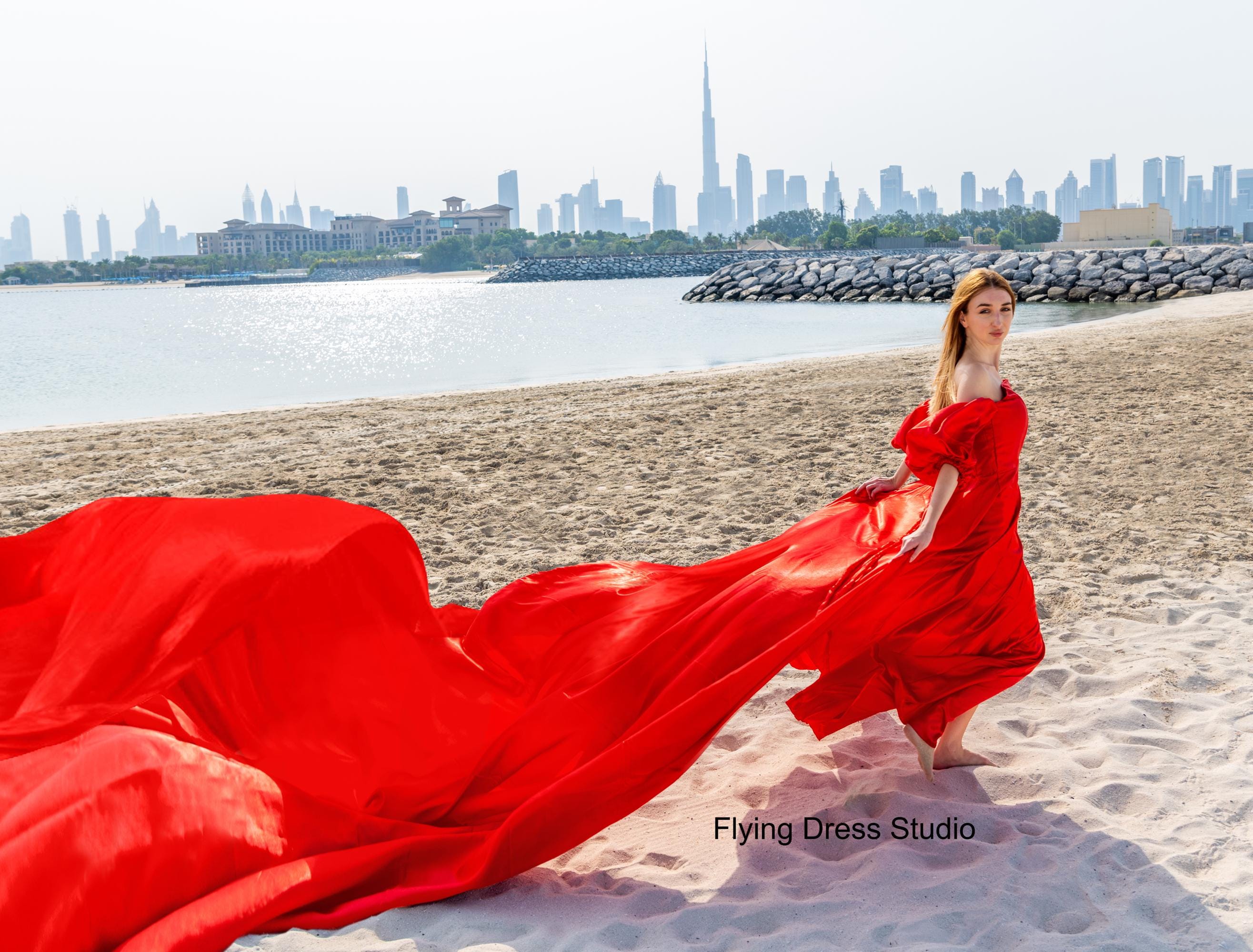 Long Flying Dress, Flying Dress for Photoshoot, Long Train Dress ...