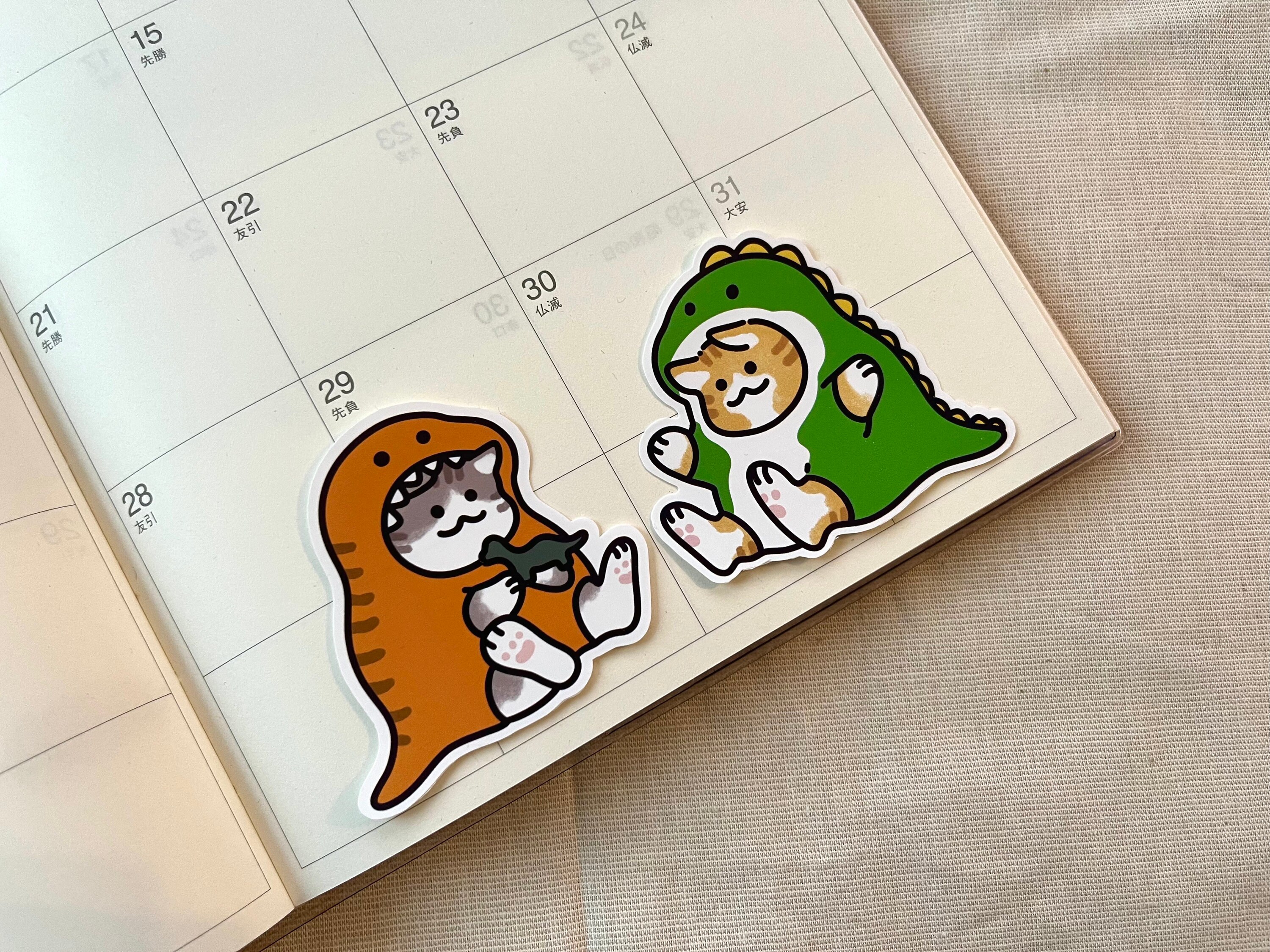 Dino-cat Stickers Dinosaur Sticker, Cat Sticker Laptop Stickers, Cute ...