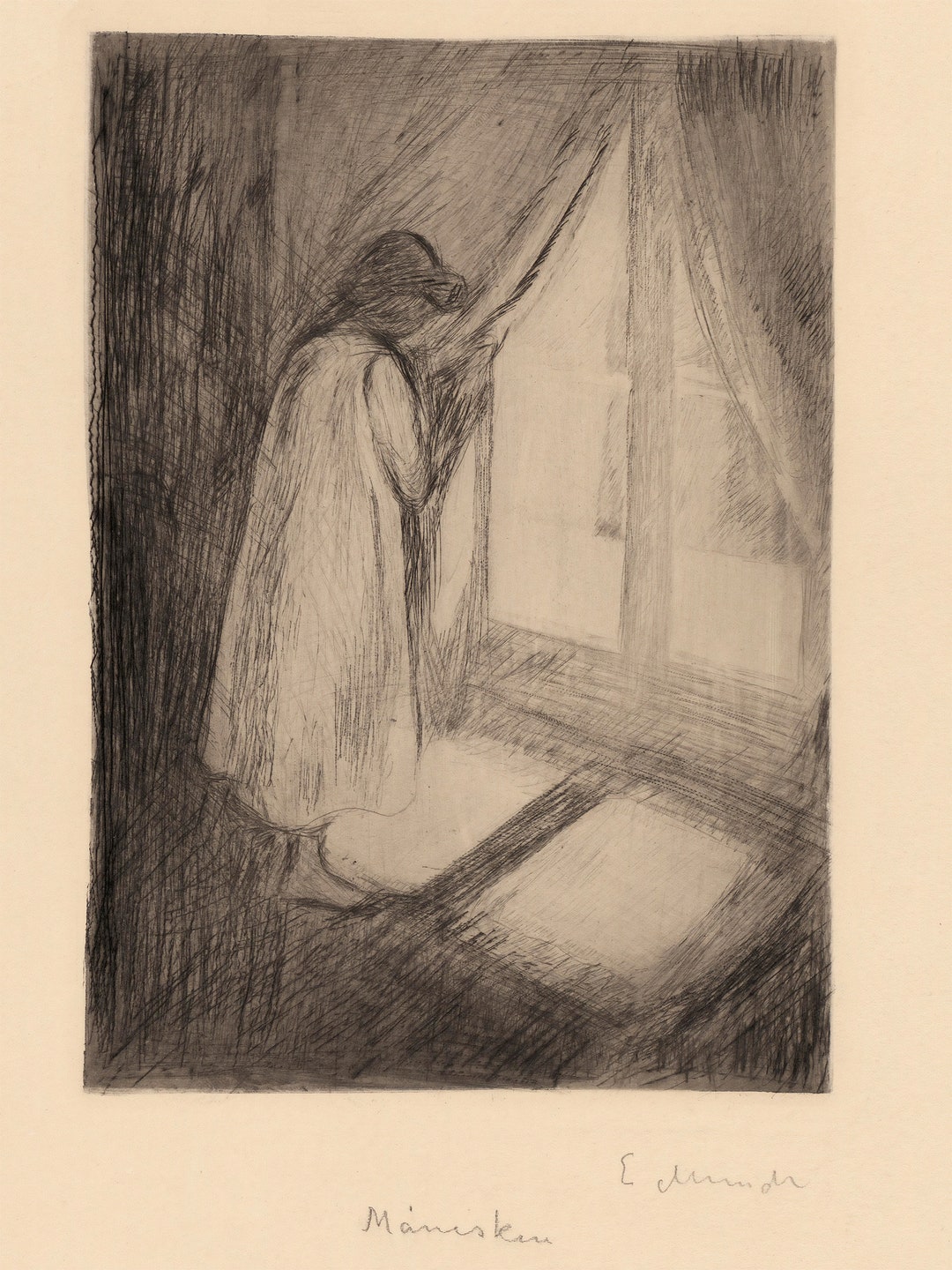 The Girl at the Window by Edvard Munch Gallery Quality - Etsy