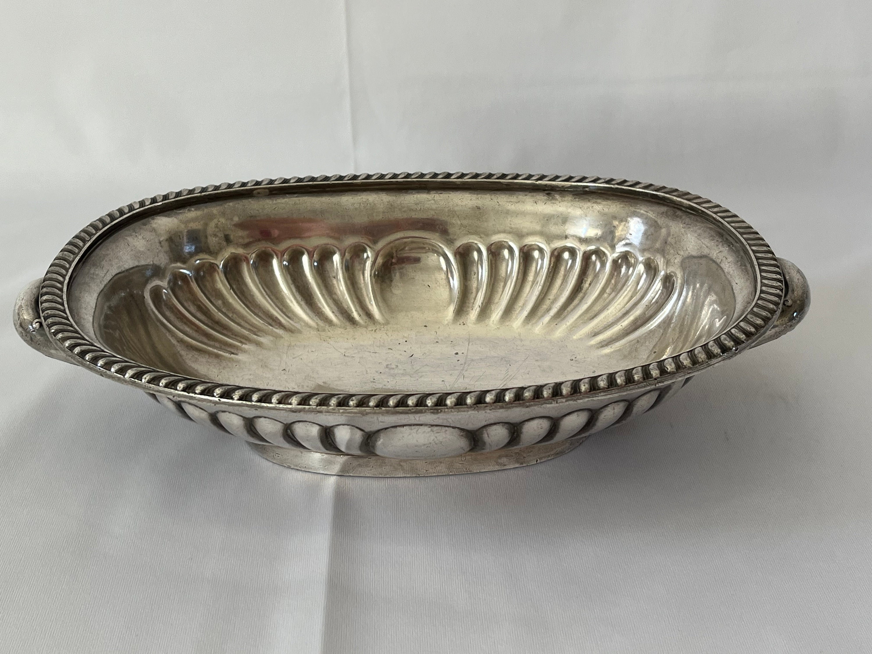 R Wallace Silver Soldered Serving Bowl Vintage Oval Bowl Dinning Table ...