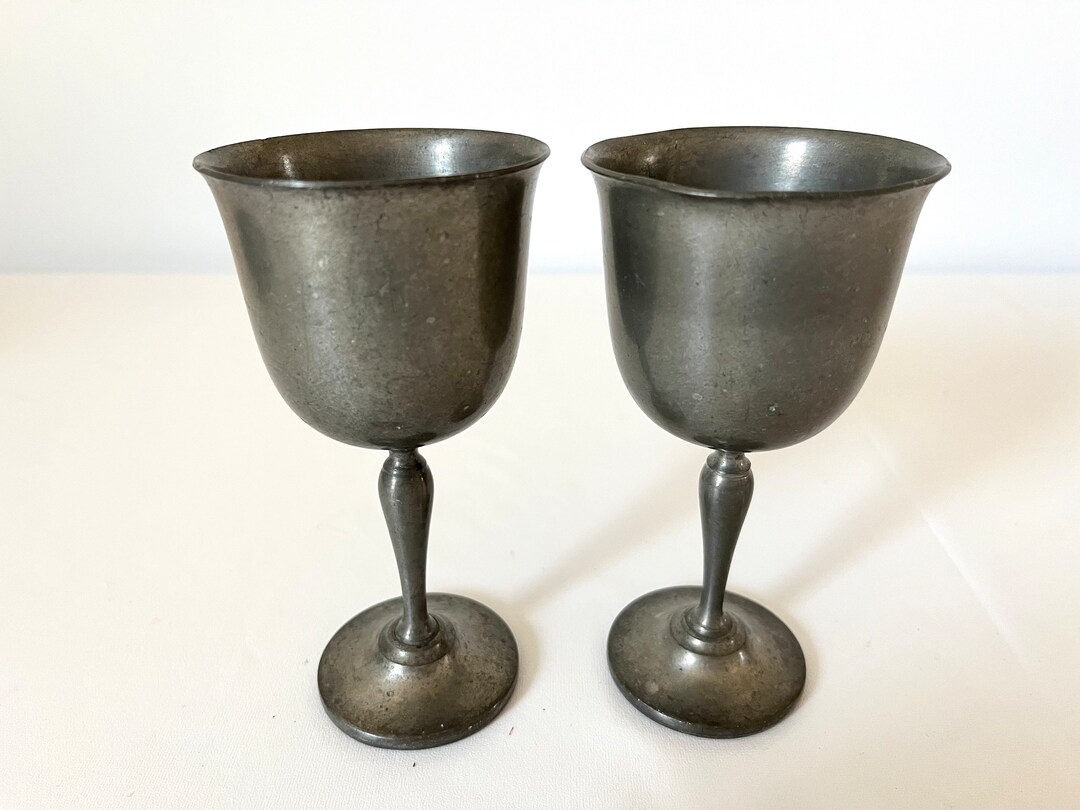 Vintage Preisner Pewter Wine Goblets Set of 2 Medieval Gothic 2152 4.75 ...