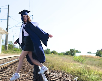 Matte Graduation Gown Set Graduation Gown Academic Dress - Etsy