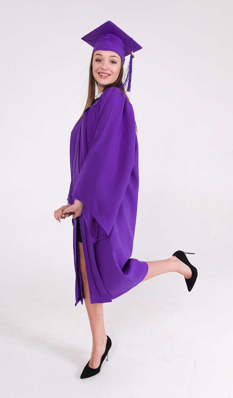 Purple Graduation Robe - Purple Graduation Set - 14 Sets- Gown With Cap ...