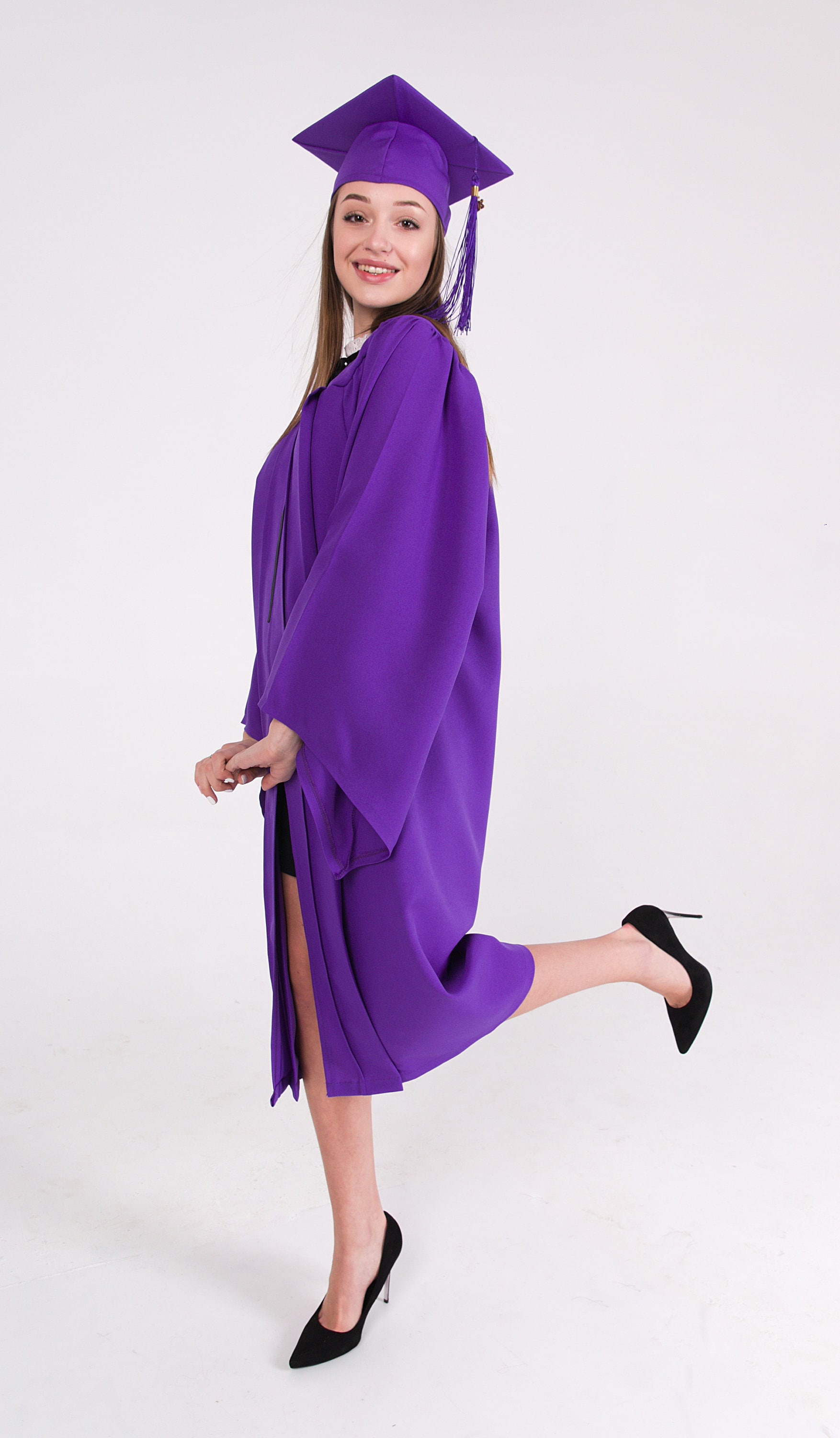 Purple Graduation Robe Purple Graduation Set 14 Sets Gown With Cap ...