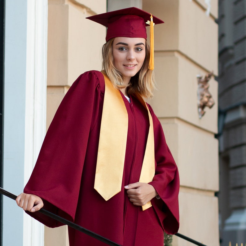 Matte Graduation Gown Set Graduation Gown Academic Dress Matte ...