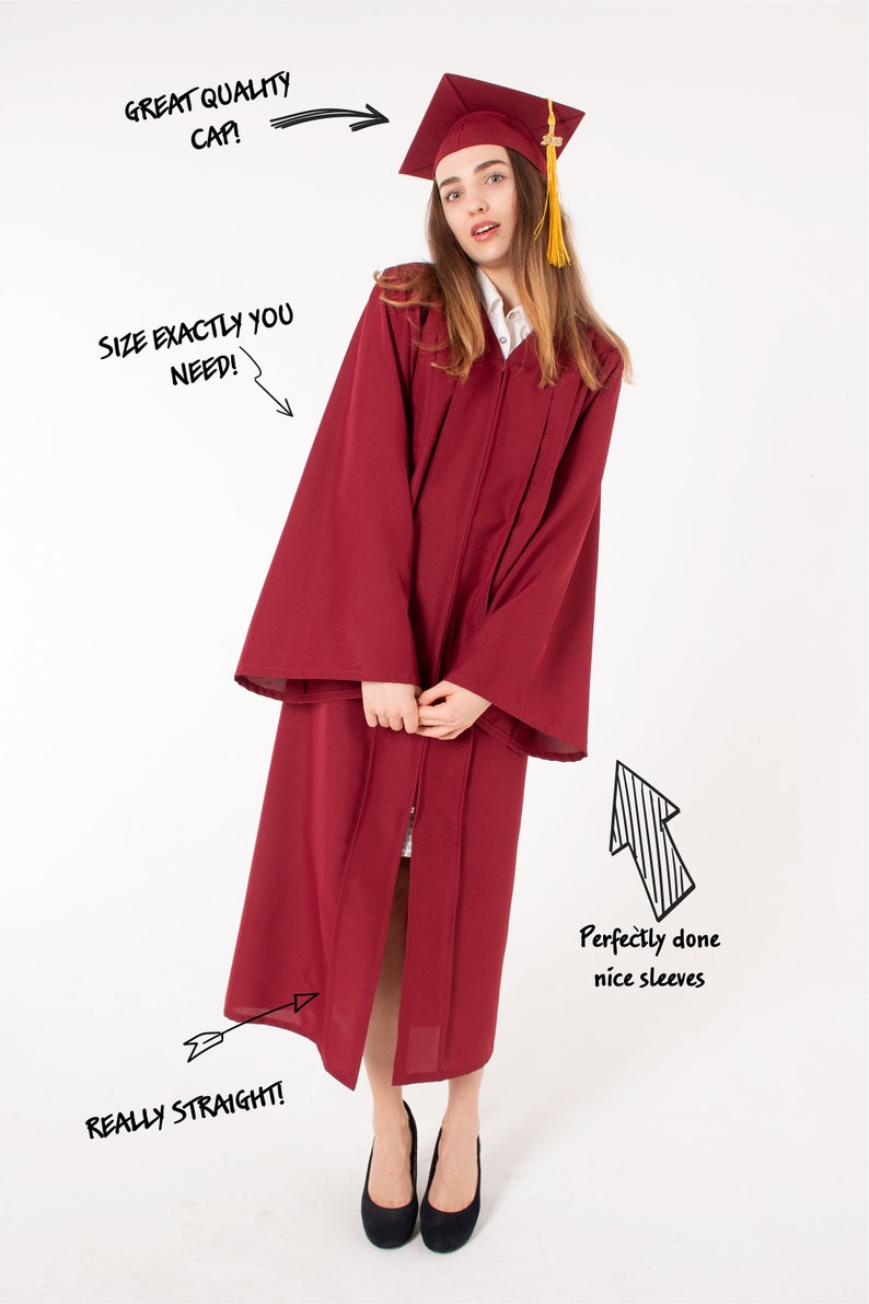 Matte Graduation Gown Set Graduation Gown Academic Dress Matte ...
