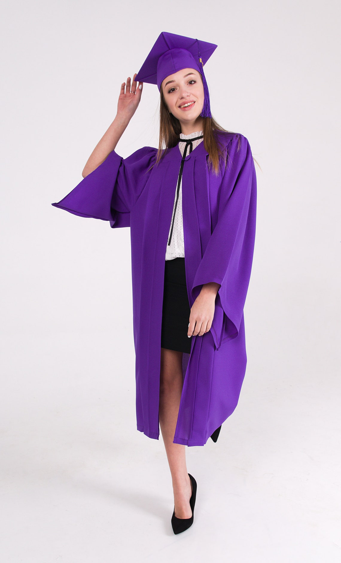 Purple Graduation Robe Purple Graduation Set 14 Sets Gown With Cap ...
