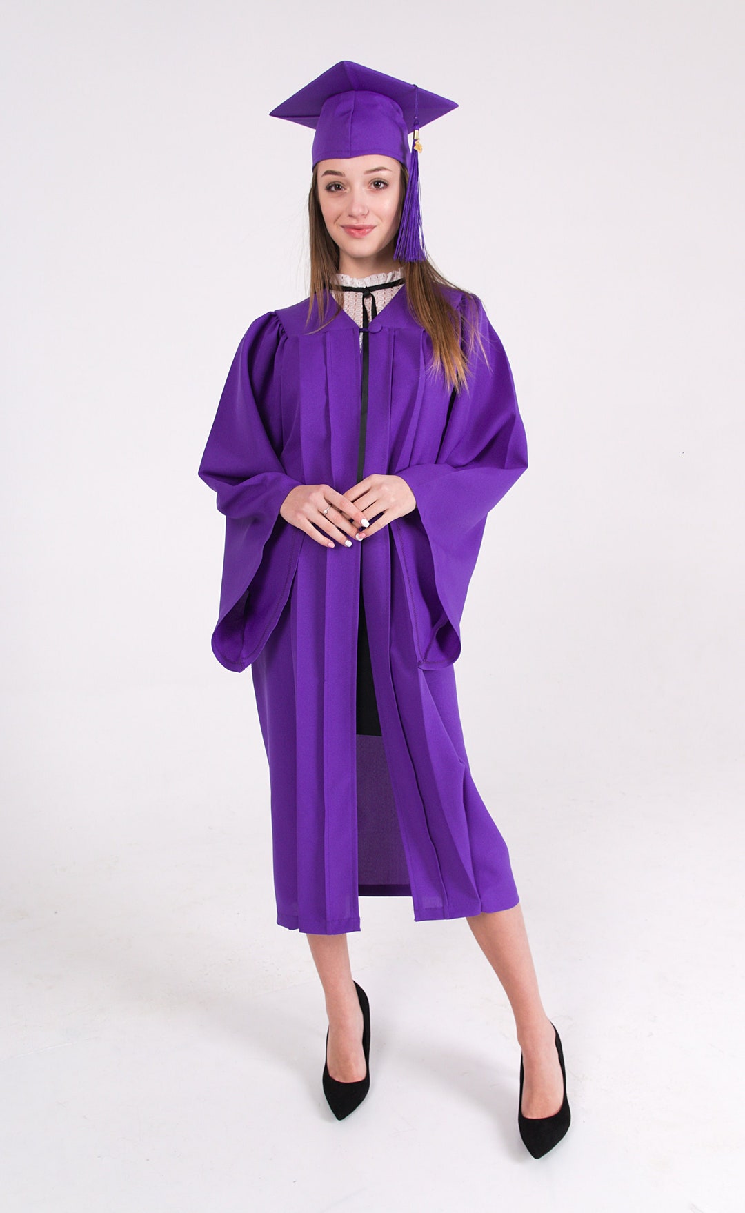 Purple Graduation Robe - Purple Graduation Set - 14 Sets- Gown With Cap ...