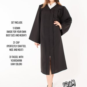 Matte Graduation Gown Set Graduation Gown Academic Dress - Etsy