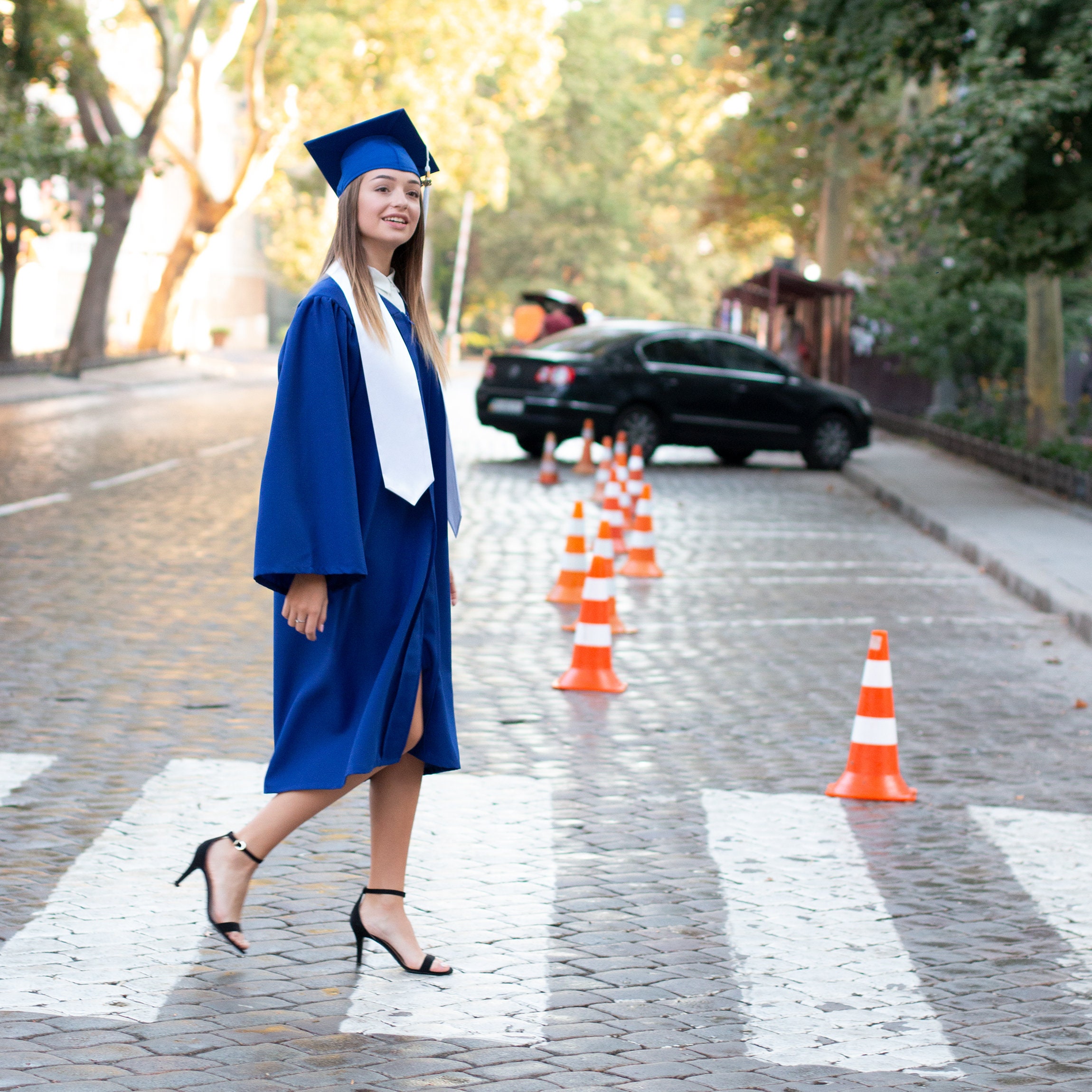 Matte Graduation Gown Set Graduation Gown Academic Dress Matte ...