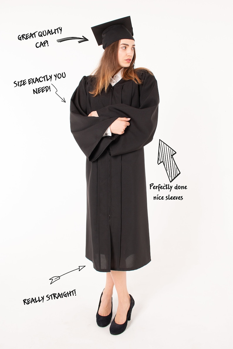 Matte Graduation Gown Set - Graduation Gown - Academic Dress - Matte ...