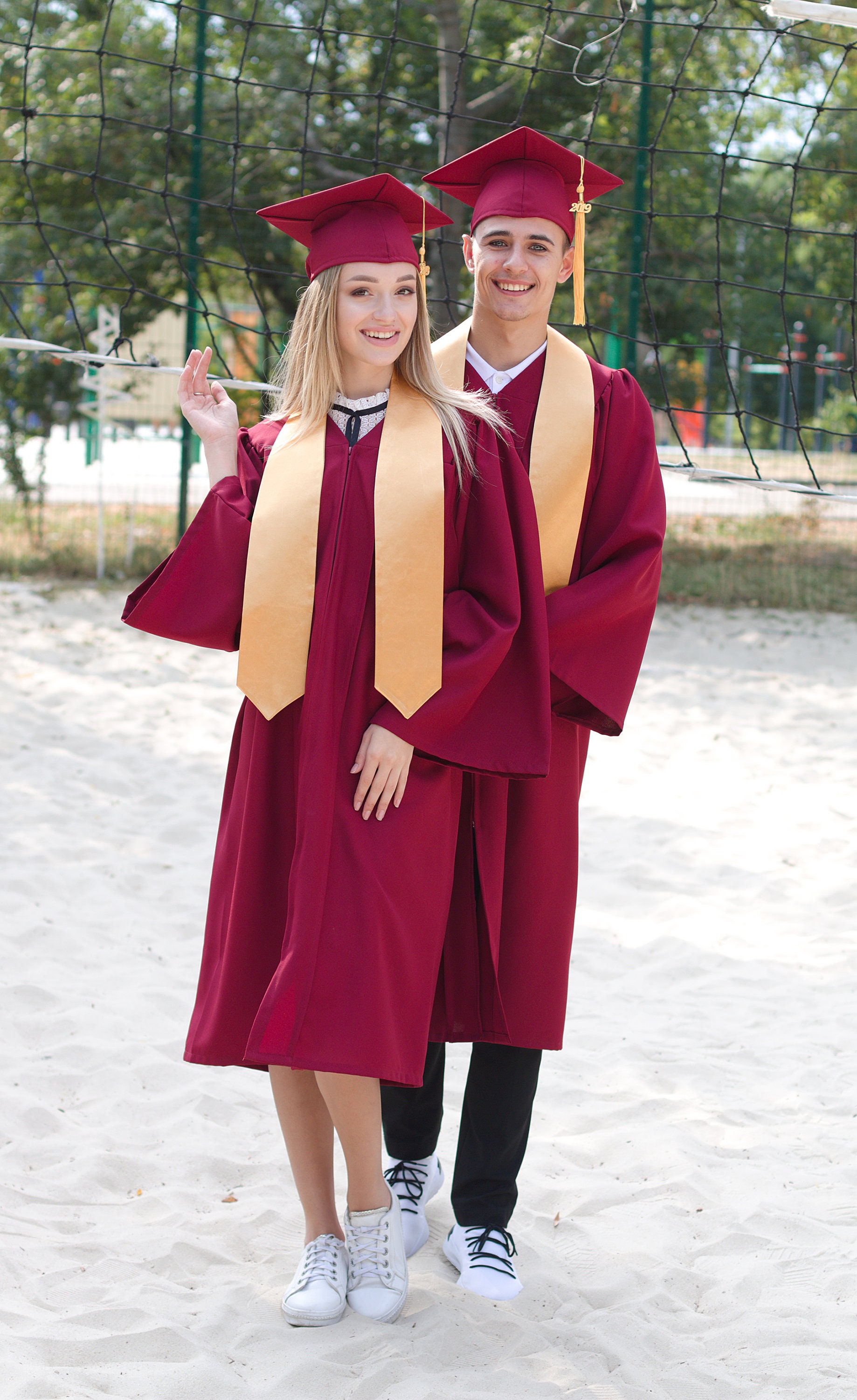 Matte Graduation Gown Set Graduation Gown Academic Dress Matte ...