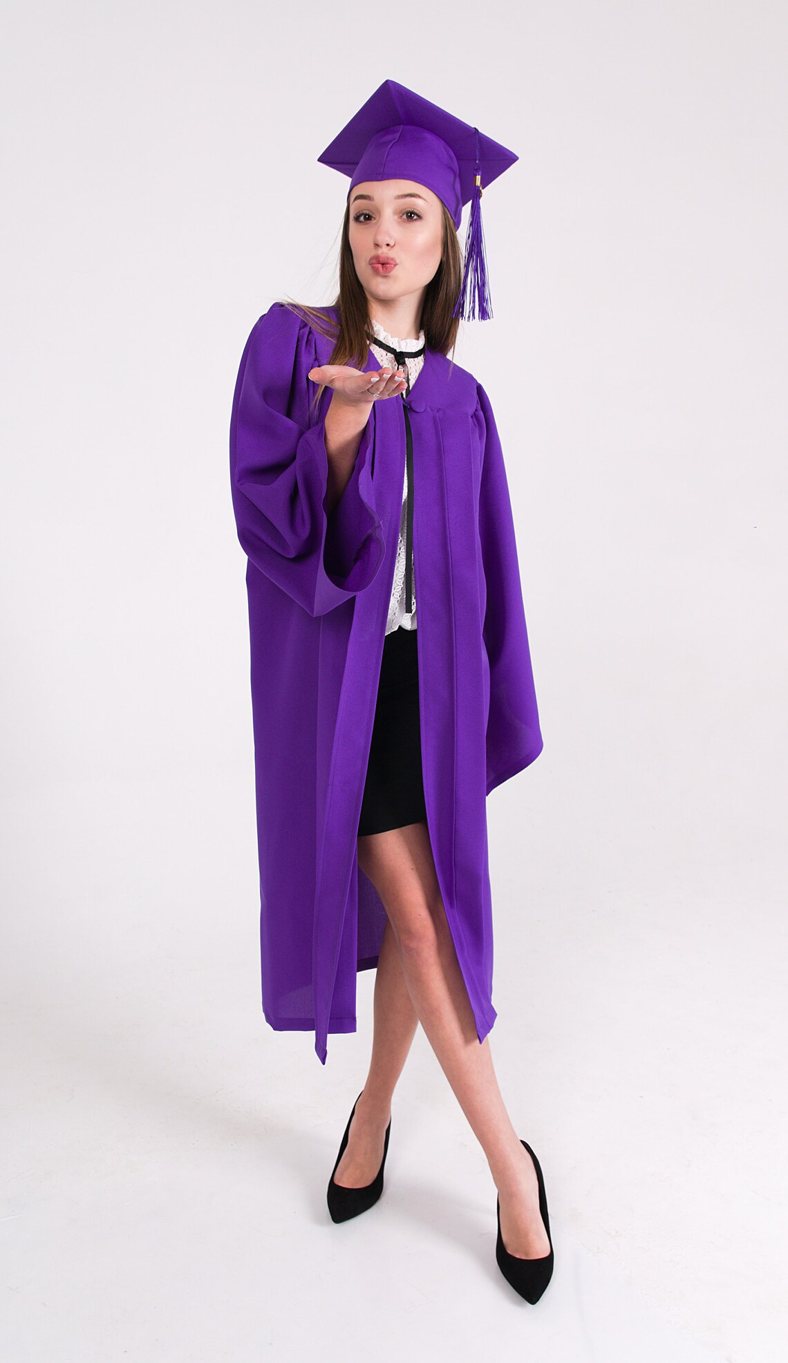 Purple Graduation Robe Purple Graduation Set 14 Sets Gown With Cap ...