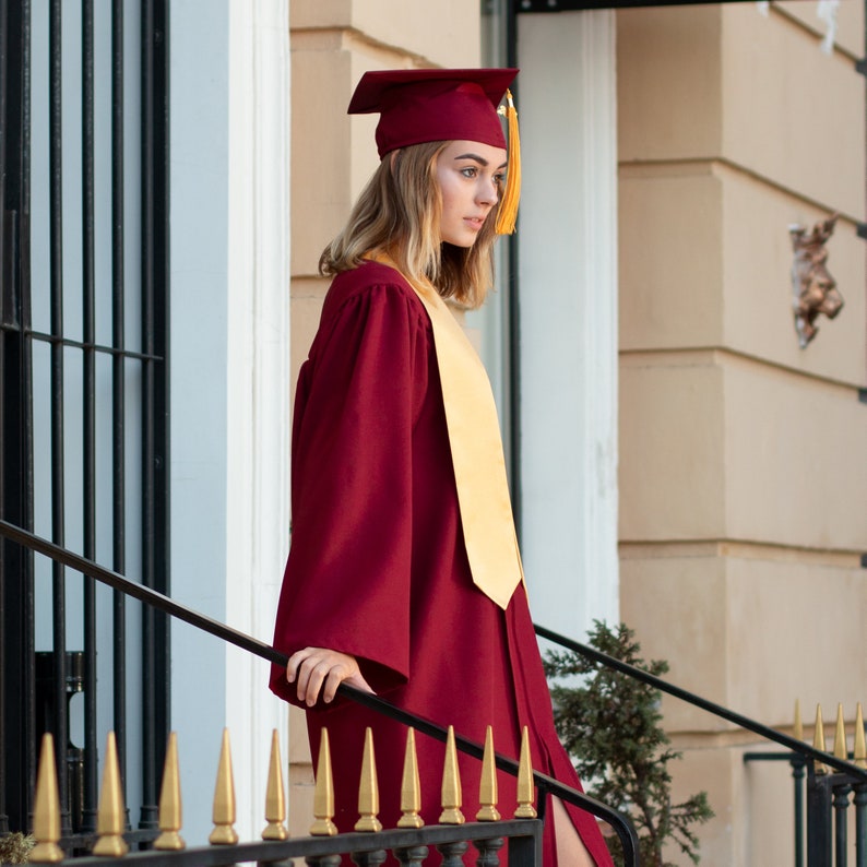 Matte Graduation Gown Set Graduation Gown Academic Dress Matte ...