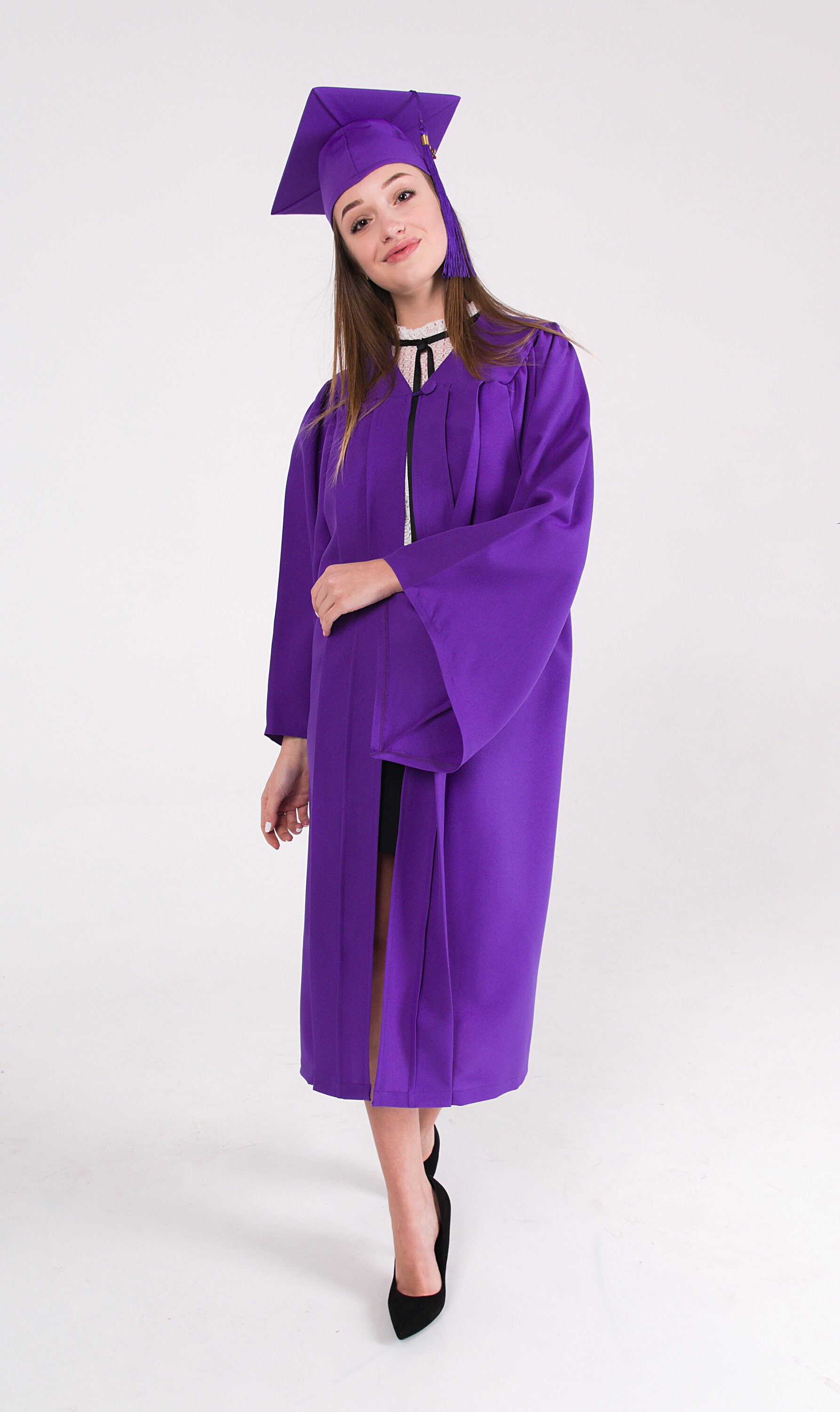 Purple Graduation Robe Purple Graduation Set 14 Sets Gown With Cap ...