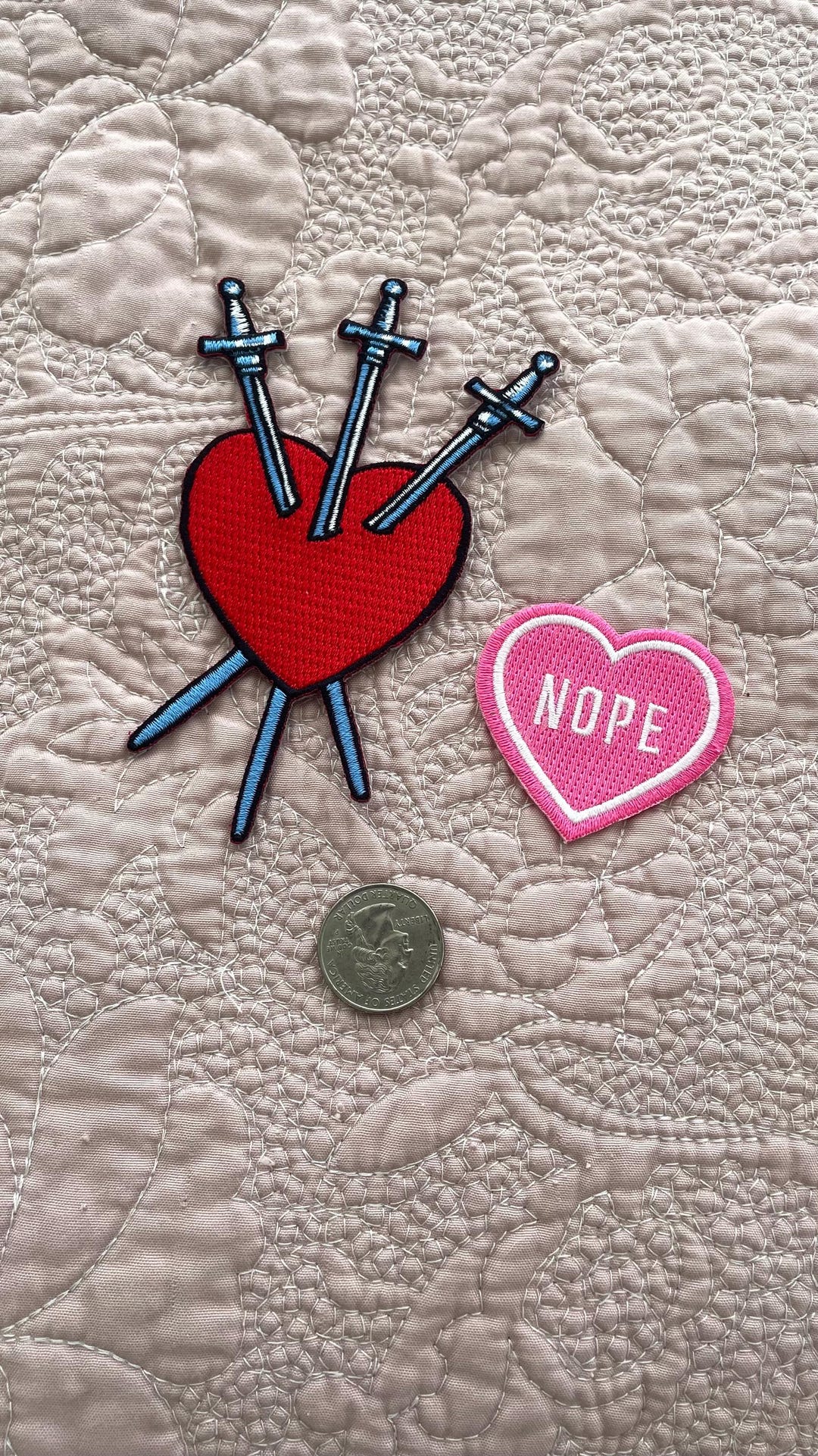 Anti Valentine’s Day Love Heart Sword Strike Gently Iron on Patch Lot NOPE - Etsy