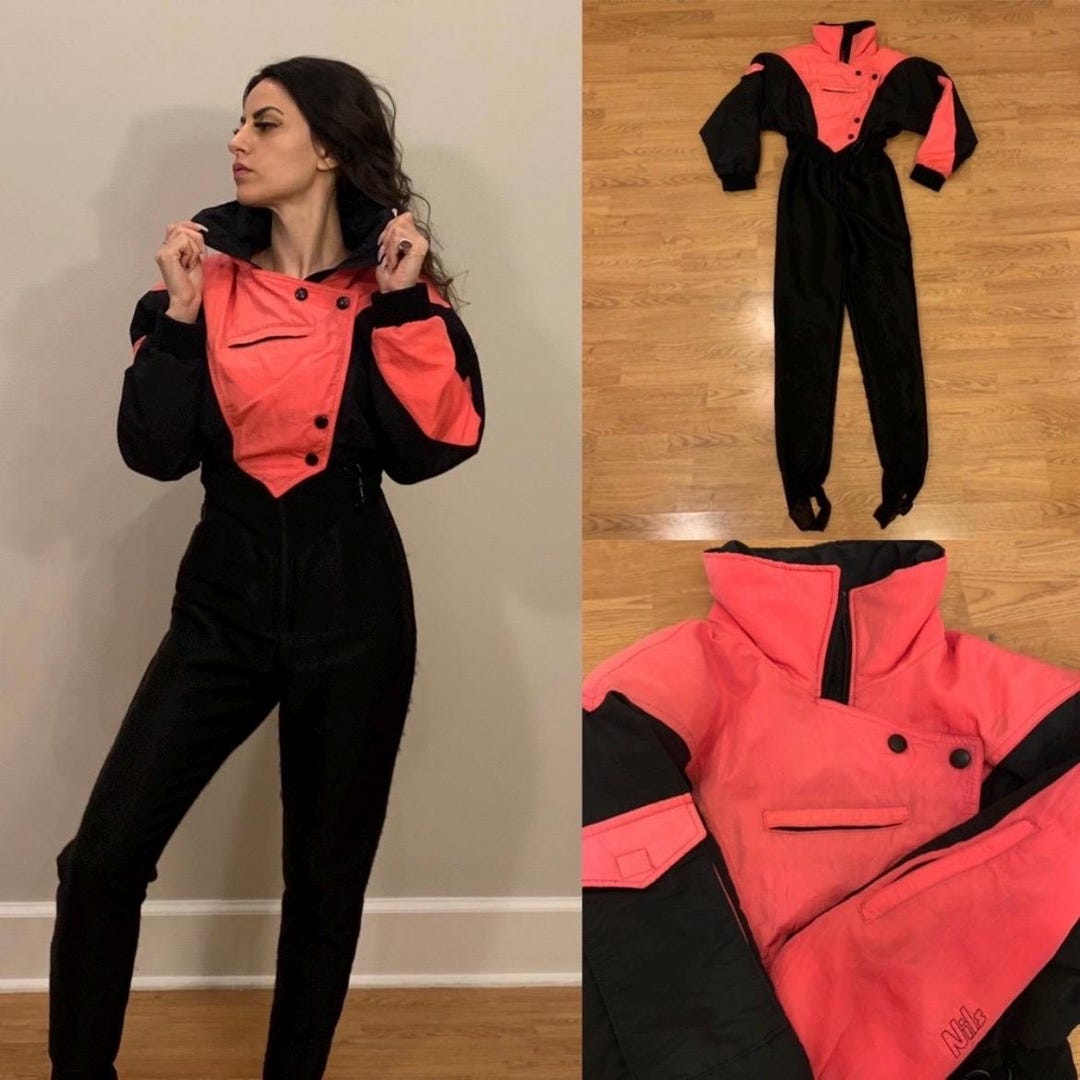 Nils Neon Pink 80s Throwback Vintage Ski Snow Suit - Etsy