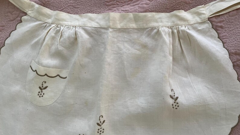 Antique Edwardian Victorian Linen Crochet Apron Party Host Gorgeousness ...