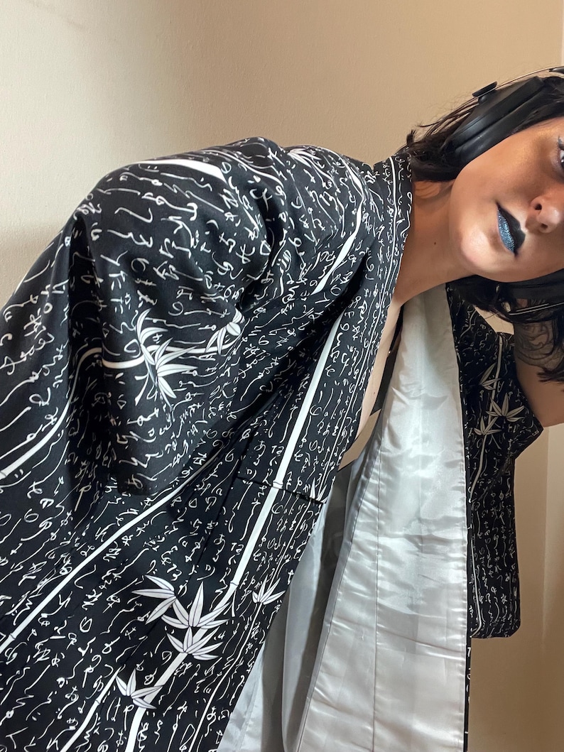 The Matrix Cyber Code Kanji Japanese Kimono True Vintage Bamboo Shoots ...