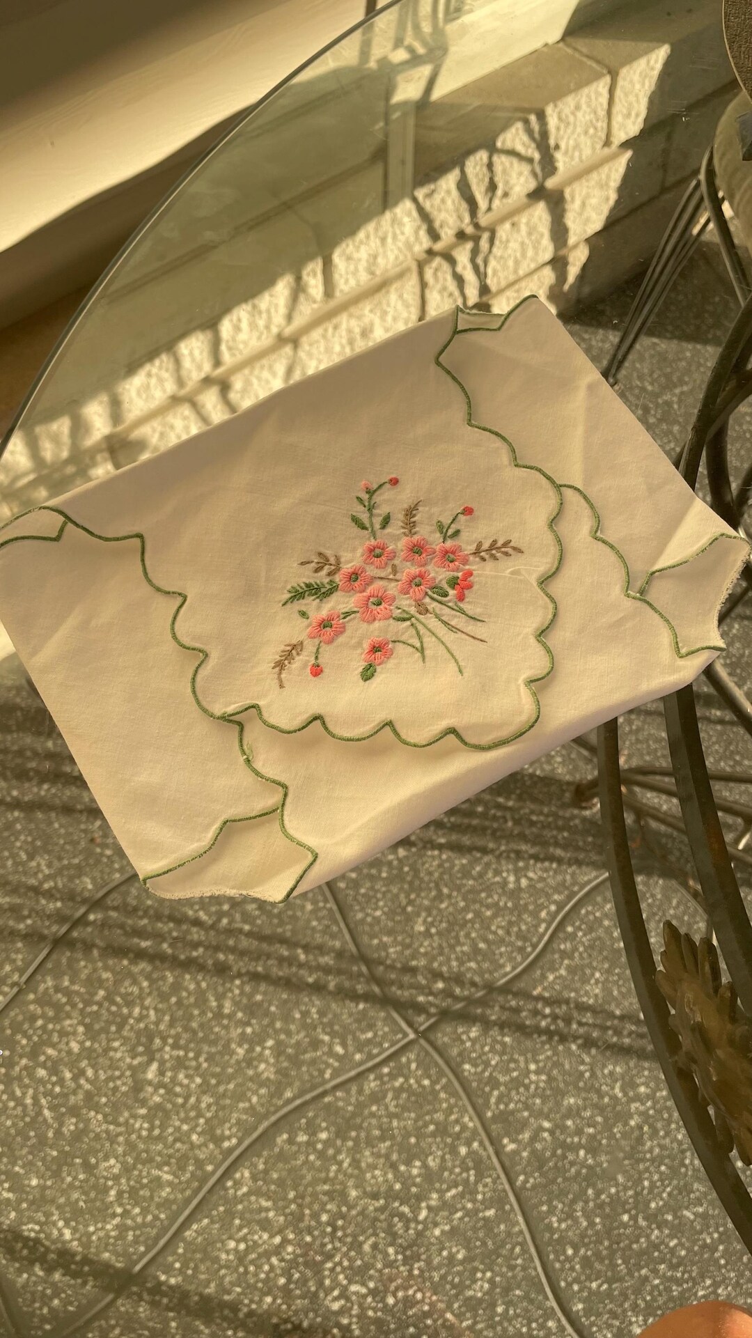 Edwardian Victorian Antique Hot Rolls Embroidered Bread Basket Liner ...
