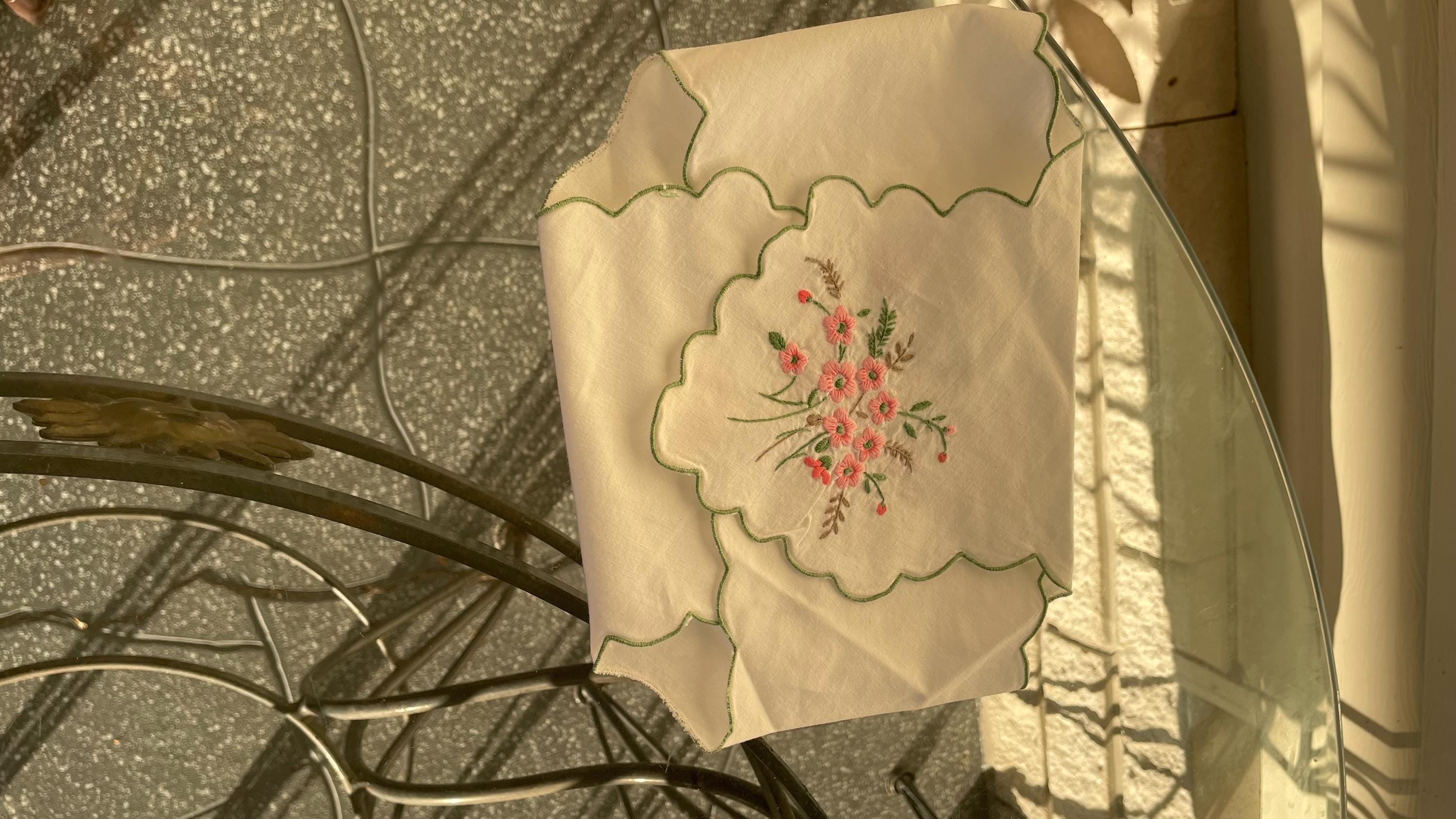 Edwardian Victorian Antique Hot Rolls Embroidered Bread Basket Liner ...