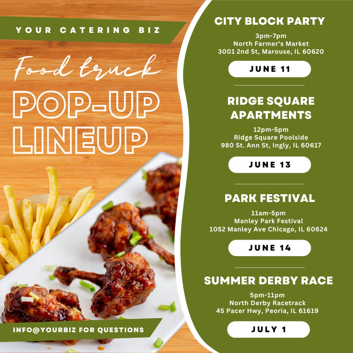 Food Truck Lineup E-flyer, Chef Brand, Restaurant Brand, Popup Flyer ...