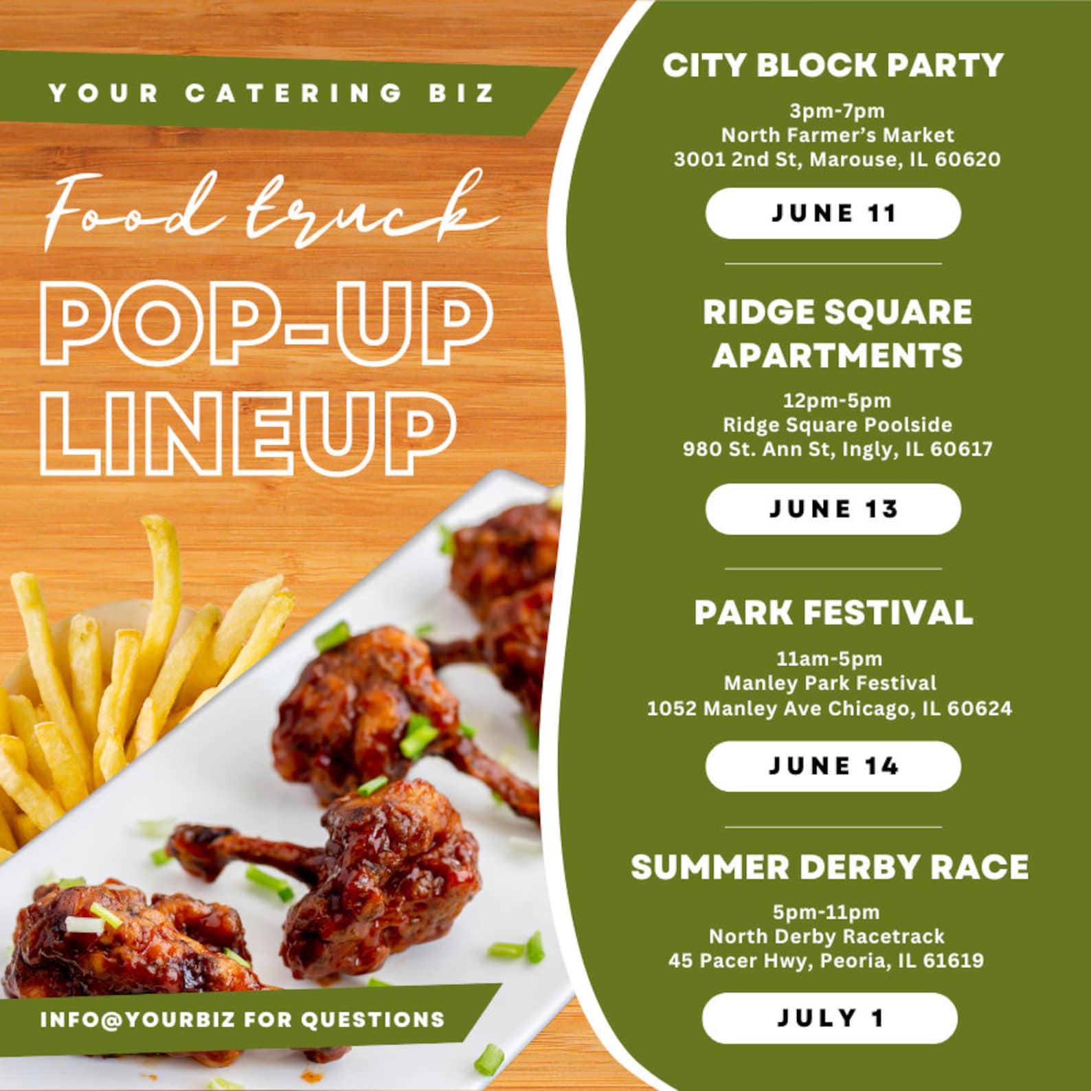 Food Truck Lineup E-flyer, Chef Brand, Restaurant Brand, Popup Flyer ...