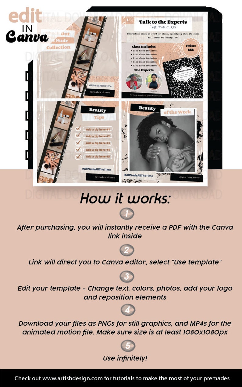 Canva DIY Templates Class Flyer Beauty Tip Template - Etsy