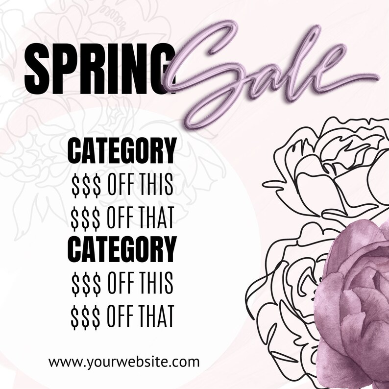 Canva DIY Templates Floral Spring Flyers Price List - Etsy