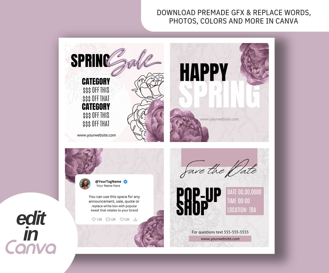 Canva DIY Templates | Floral Spring Flyers | Price List | Sales Flyer ...
