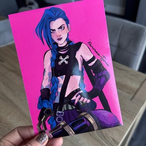 Jinx and Minigun Art Print - Arcane Fan Art - Digital Art - Art Print ...