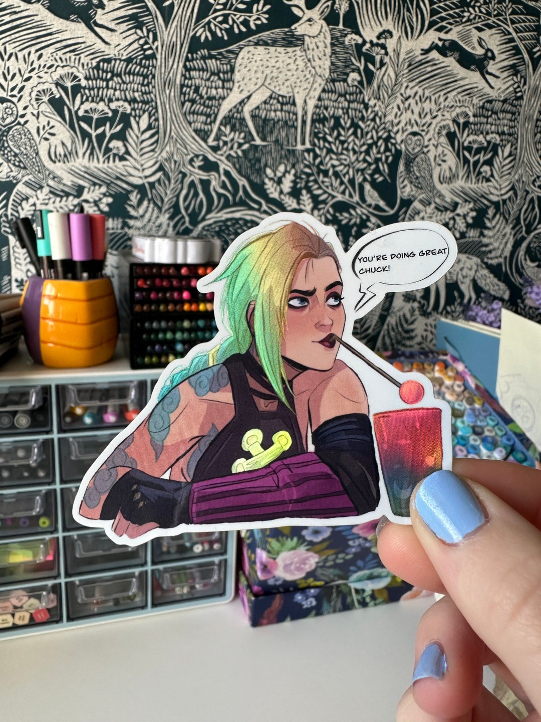 Jinx Vinyl Sticker 3 Variations Arcane Sticker Hey Chuck - Etsy